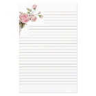 Pink Rose Lined Paper | Zazzle