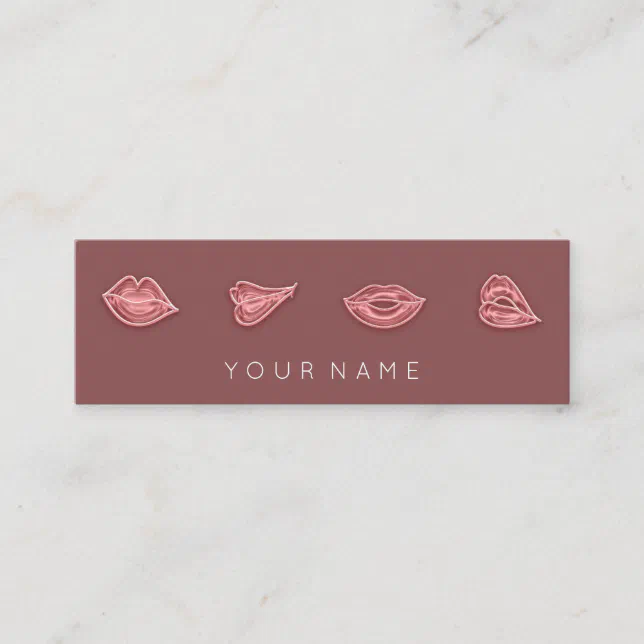 Pink Rose Lip Nurse Cosmetic Injector QrCode Logo Mini Business Card ...