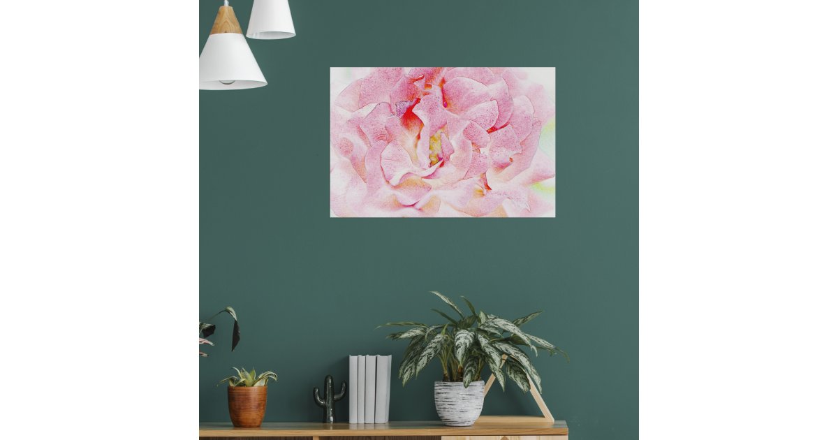 Pink Rose Petals Art Poster | Zazzle