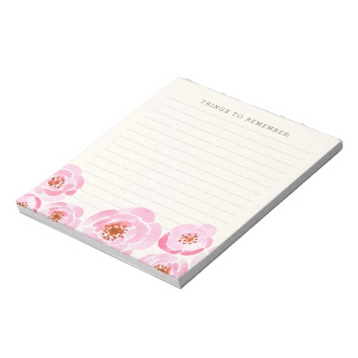 Pink Rose Print Notepad | Zazzle