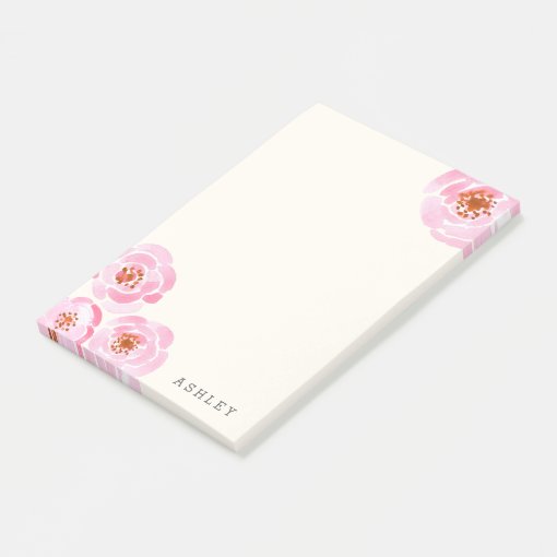 Pink Rose Print Post-It Post-it Notes | Zazzle