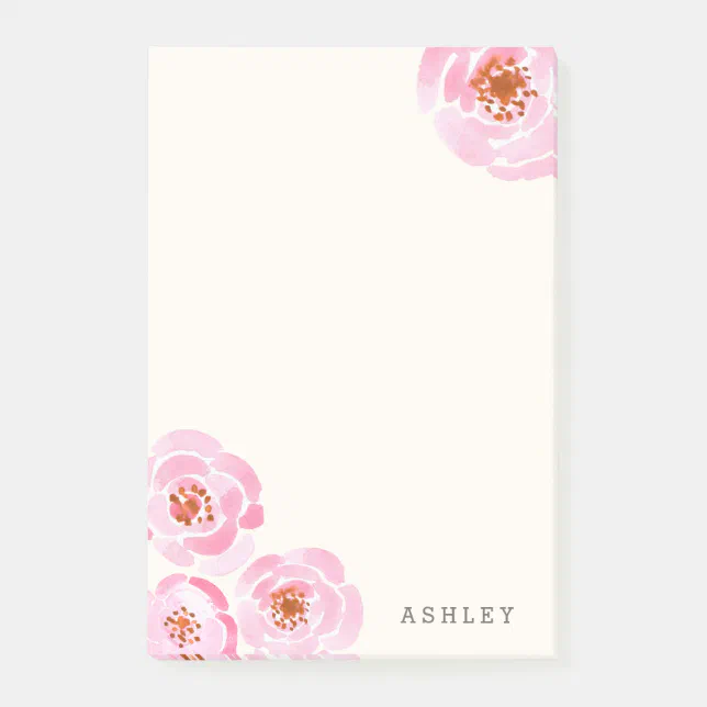 Pink Rose Print Post-It Post-it Notes | Zazzle