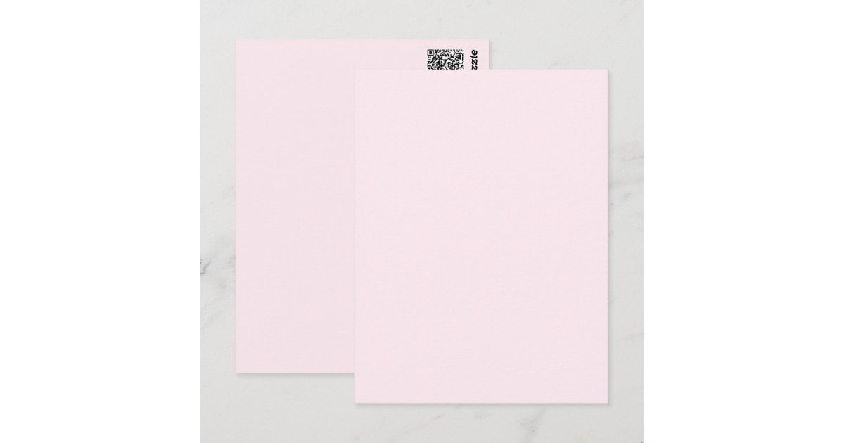Pink Rose Soft Pale White Pastel Solid Color Postcard | Zazzle