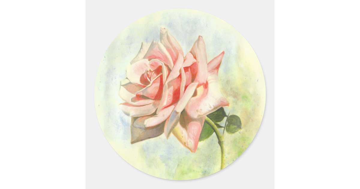 Pink Rose Stickers | Zazzle