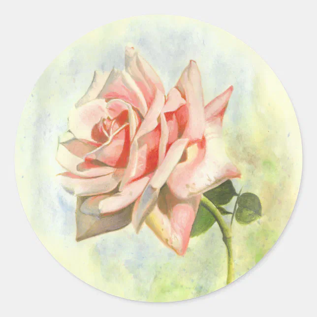 Pink Rose Stickers | Zazzle