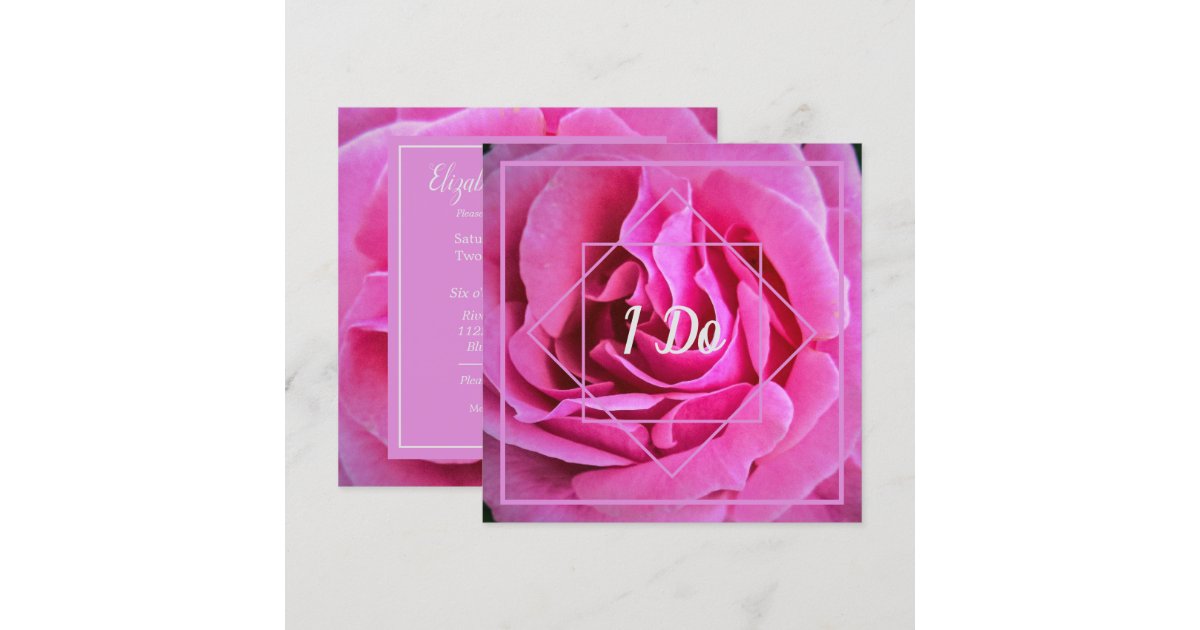 Pink Rose Wedding Invitation | Zazzle