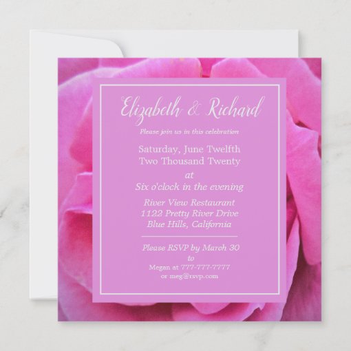 Pink Rose Wedding Invitation | Zazzle