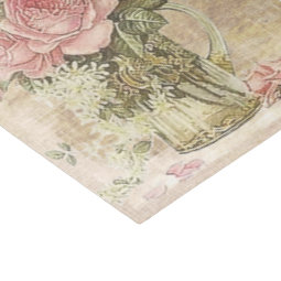Pink Roses and White Doves on Tan Distressed Tissue Paper | Zazzle