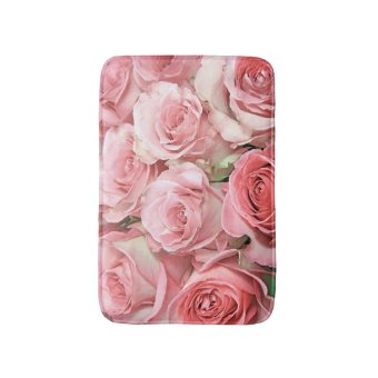 Pink Roses Bath Mat | Zazzle