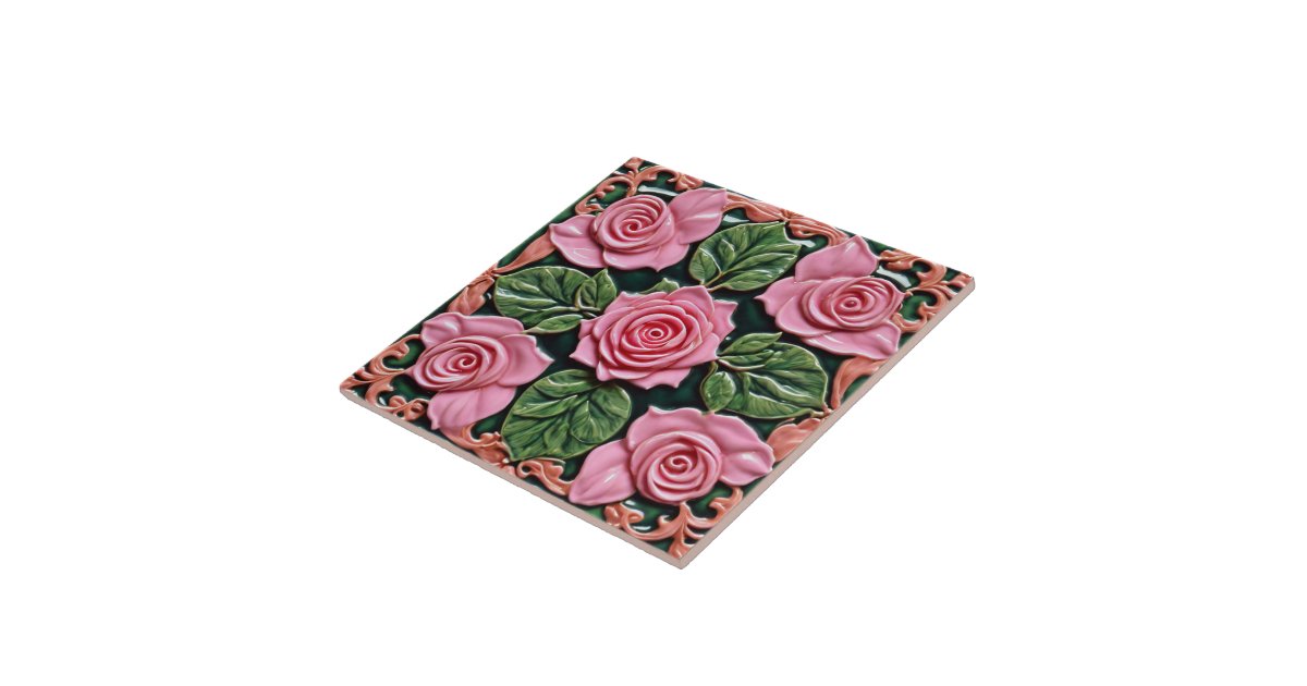 Pink Roses Beautiful Popular Collection Ceramic Tile | Zazzle