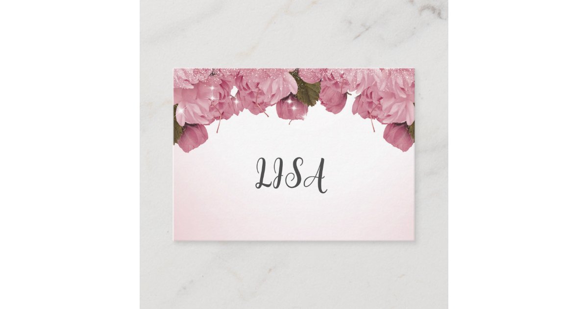 PINK ROSES CALLING CARD | Zazzle