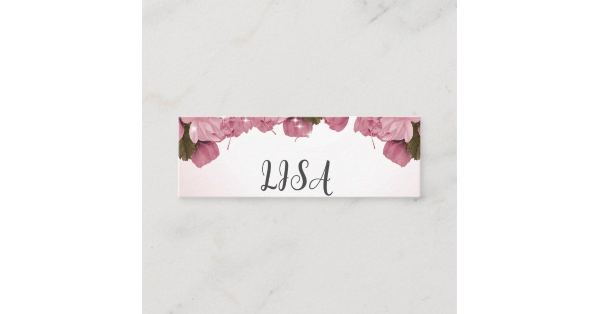 PINK ROSES CALLING CARD | Zazzle