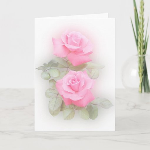Pink Roses Card Zazzle