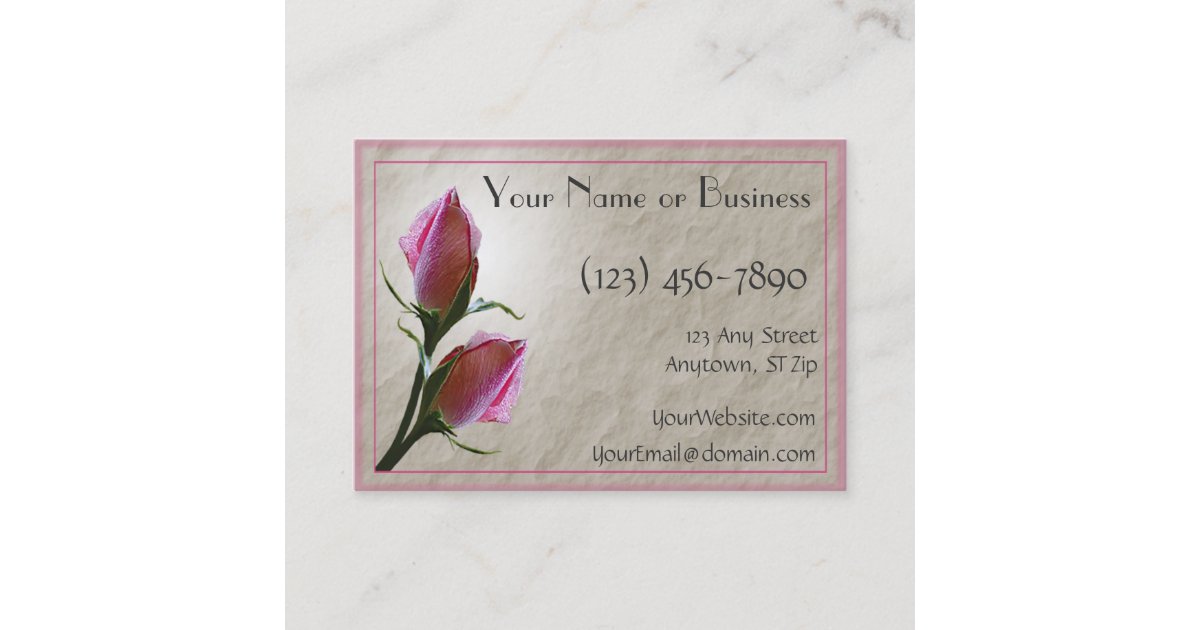 Pink Roses Card Template | Zazzle