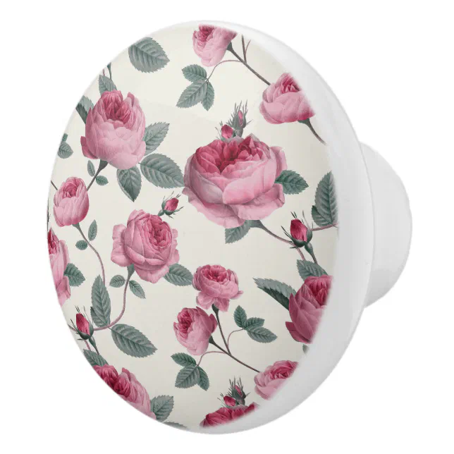 Pink Roses Ceramic Knob | Zazzle