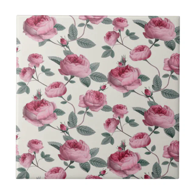 Pink Roses Ceramic Tile | Zazzle
