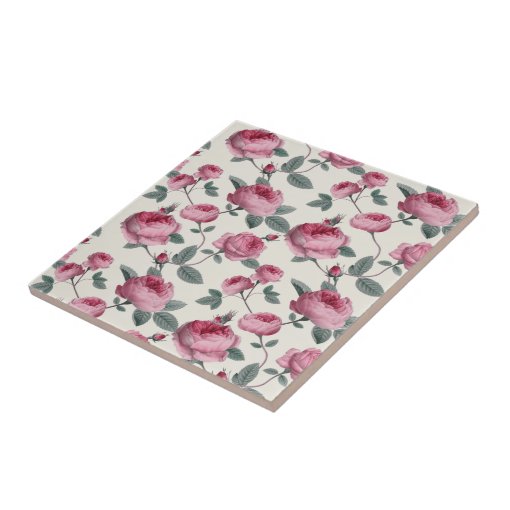 Pink Roses Ceramic Tile | Zazzle