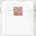 Pink Roses Dream Poem Square Sticker | Zazzle
