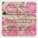 Pink Roses Dream Poem Square Sticker | Zazzle