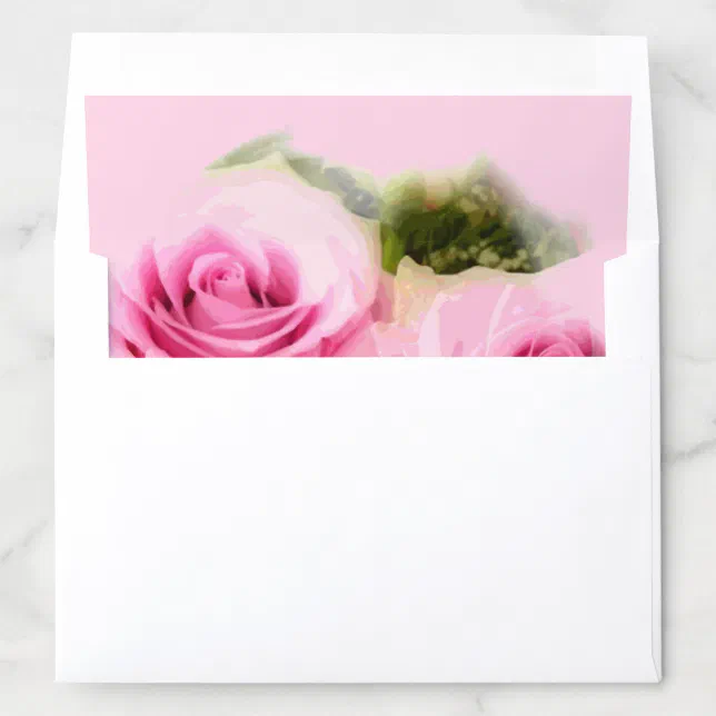 Pink Roses Elegant Pretty Template Floral Trendy Envelope Liner | Zazzle