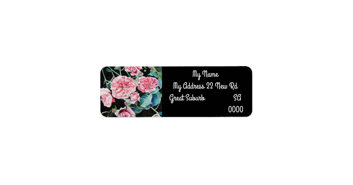 Pink Roses flower floral Return Address Labels | Zazzle