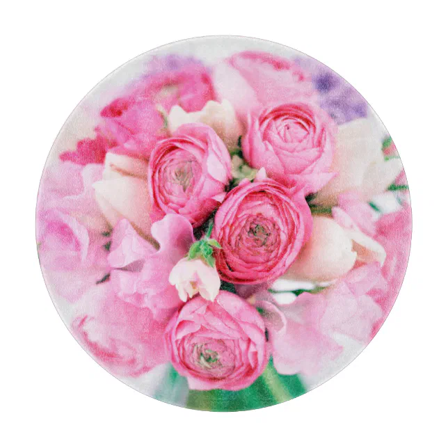 Pink Roses Flowers Cutting Board | Zazzle
