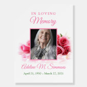 Pink Roses Funeral Memorial Photo Poster Board | Zazzle