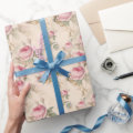 Pink Roses Gift Wrapping Paper Floral | Zazzle