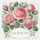 Pink Roses God Bless You Religious Square Sticker | Zazzle