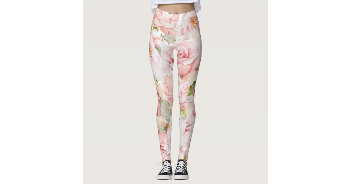 Pink Roses Leggings Zazzle