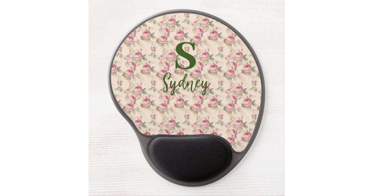 Pink Roses Mouse Pad Floral Custom Ergonomic | Zazzle