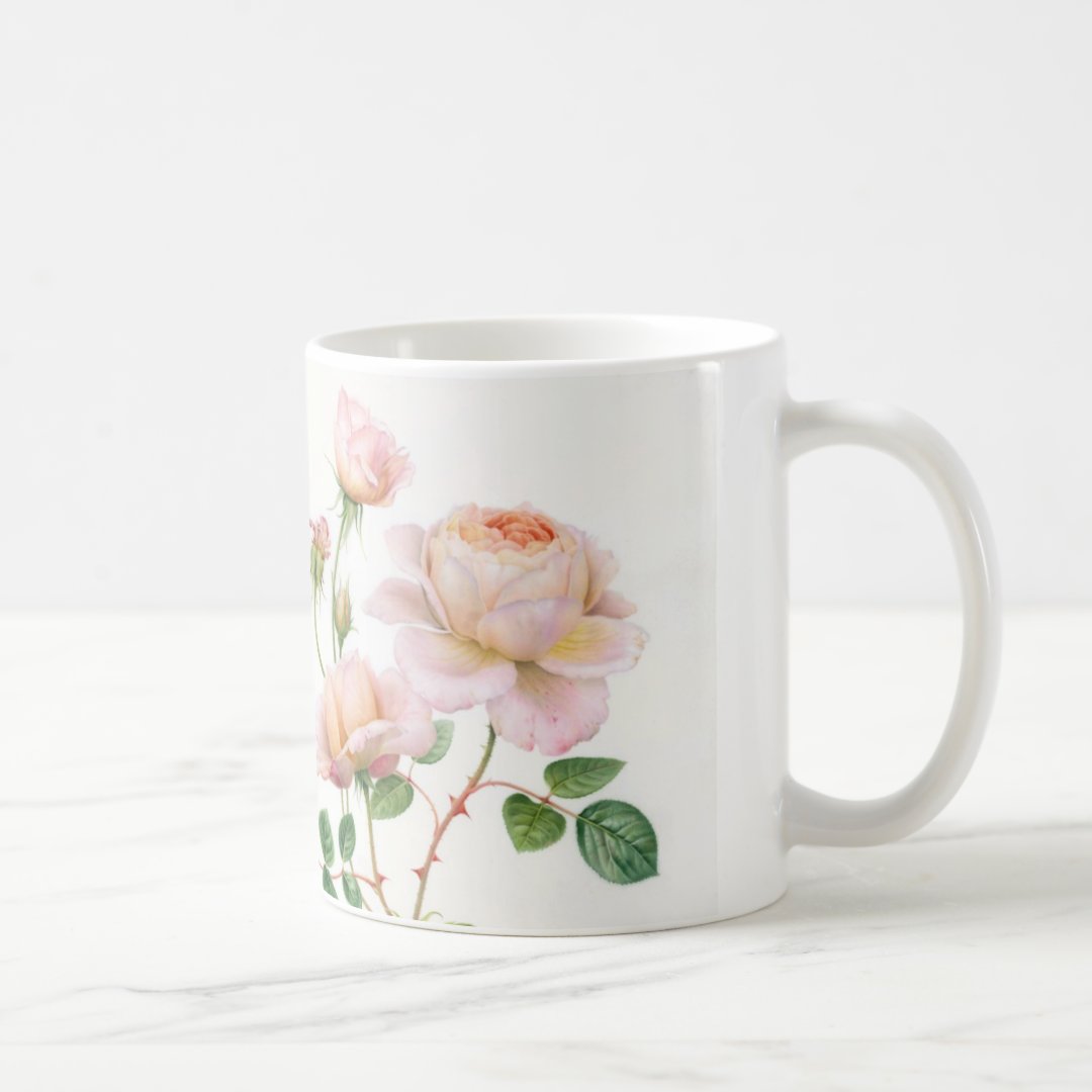 Pink roses on mug | Zazzle