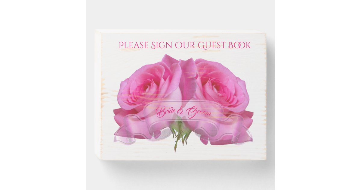 Pink Roses Please Sign Our Guest Book | Zazzle