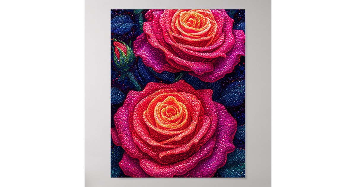 Pink roses poster | Zazzle