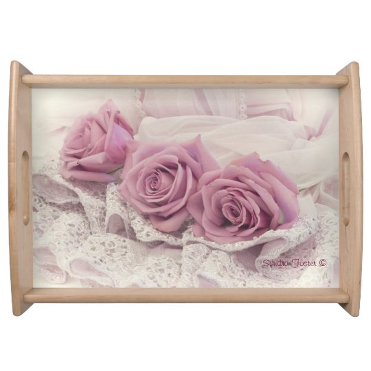 Pink Roses Serving Tray | Zazzle.com