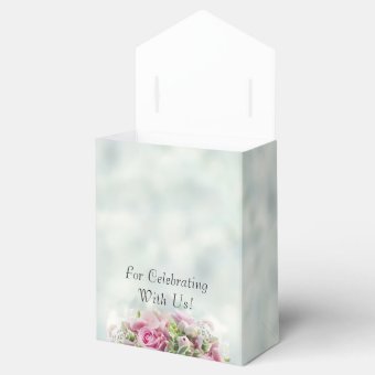 Pink Roses Thank You Wedding Favor Box | Zazzle