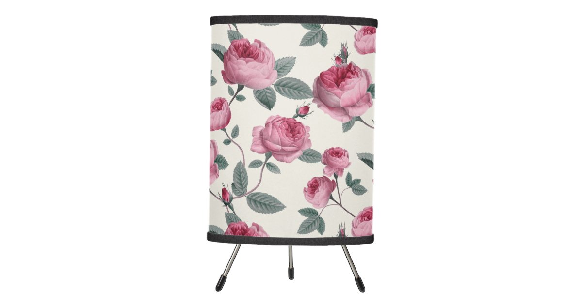 Pink Roses Tripod Lamp | Zazzle