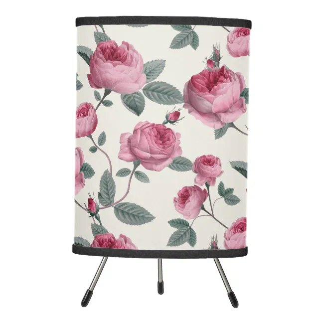 Pink Roses Tripod Lamp | Zazzle