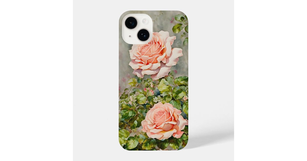 Pink Roses Vintage Style Flower Art Phone Case | Zazzle