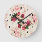 Pink Roses Wall Clock | Zazzle