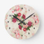 Pink Roses Wall Clock | Zazzle