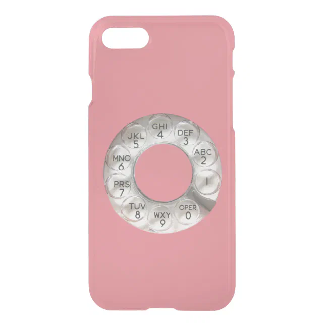 Pink Rotary Dial iPhone 7 Clearly™ Deflector Case | Zazzle