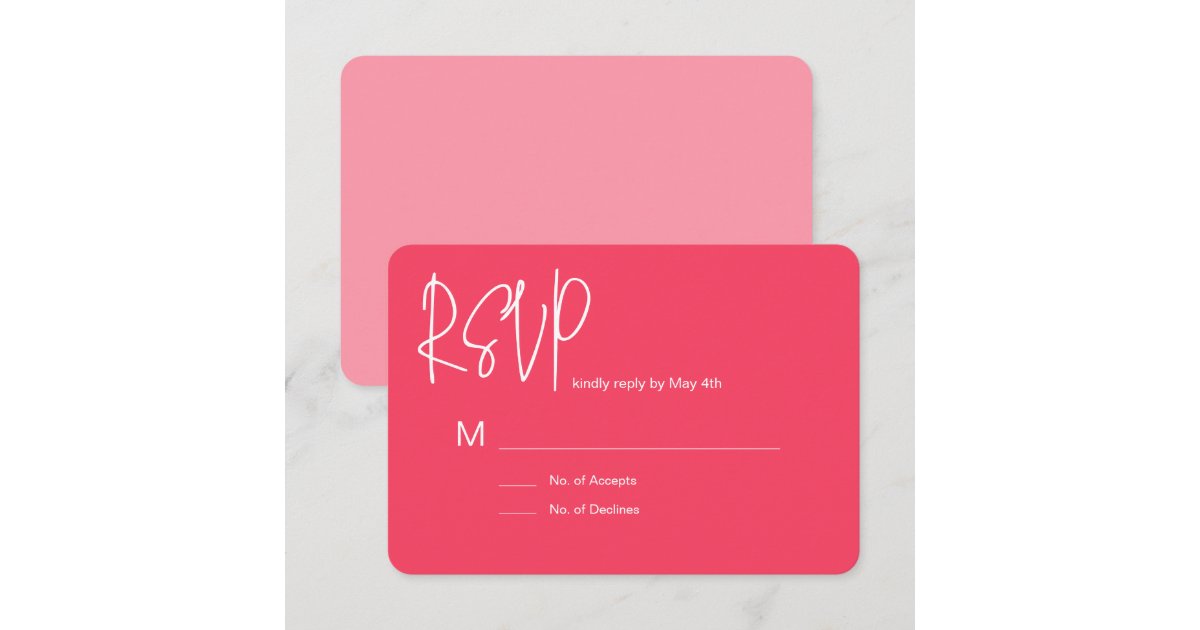 Pink RSVP Card | Zazzle
