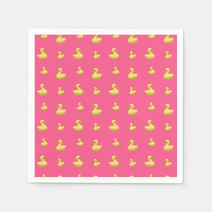Pink rubber duck pattern paper napkins | Zazzle.com
