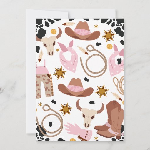 Pink Rustic Saddle Up First Rodeo 1st Birthday Invitation | Zazzle