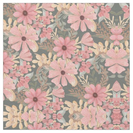 Cute Pink Floral Pattern Fabric | Zazzle