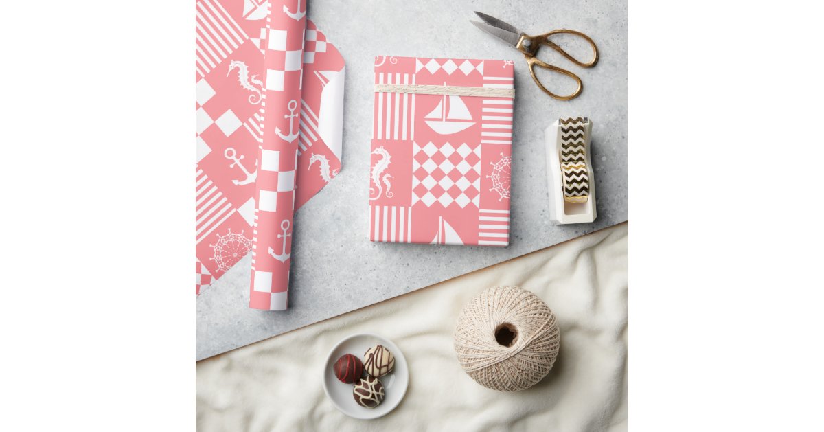 Pink Sailing Boat Pattern Wrapping Paper | Zazzle
