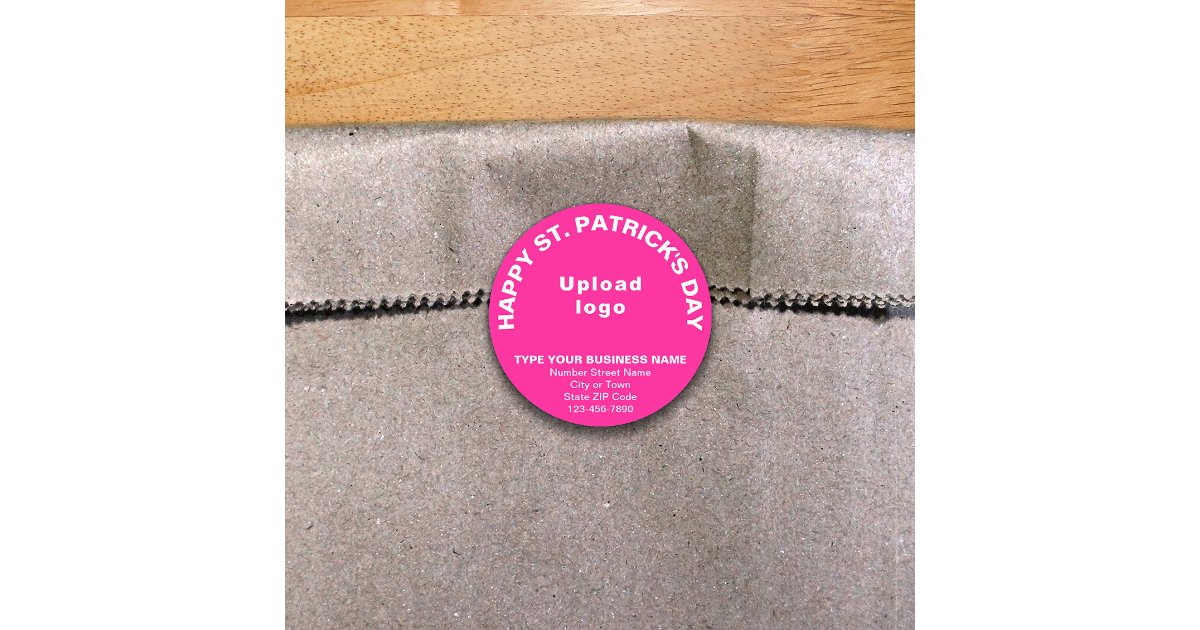 Pink Saint Patrick Business Round Sticker | Zazzle