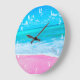 Pink Sand Beach Tropical Vacation Large Clock | Zazzle