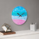 Pink Sand Beach Tropical Vacation Large Clock | Zazzle